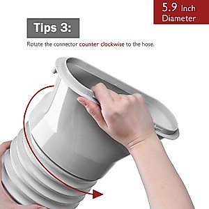 TURBRO 5.9 Inch Portable Air Conditioner Universal Exhaust Hose Anti-Clockwise Thread with Window Vent Kit