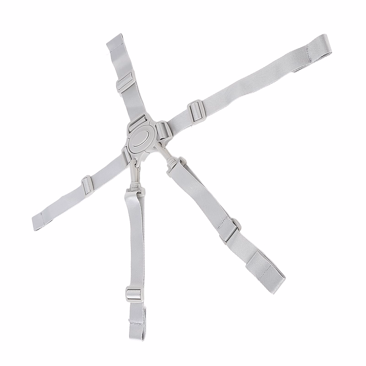 5 Point Baby Safety Strap Belt, Adjustable Universal Replacement High Chair Straps Harness Straps, Sturdy and Comfort Material for Pushchair, Stroller, Easy to Use(Gray Button 5-Point Strap)