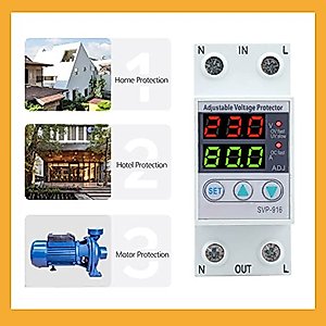 SVP‑916 100‑130VAC Adjustable Over and Under Voltage Protector Plastic Delay Reset Protector Voltage Protective Device(40A)