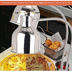 QQXX 360°Rotation Double Bulbs Food Warmer Lamp,Metal Double Bulbs Buffet Display Heating Preservation E27 Food Heat Lamp,Portable Food Lamps Commercial Fries Fried Food Heating lamp(220-250V)
