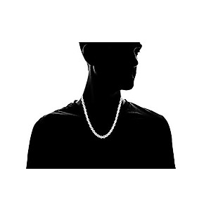Verona Unisex Italian 925 Sterling Silver 4MM Diamond Cut Solid Rope Chain Necklace 26 Inch