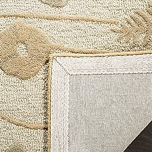 MARTHA STEWART by SAFAVIEH Collection 2'6" x 4'3" Nutshell/Brown MSR3627C Handmade Poppy Glossary Wool & Viscose Accent Rug