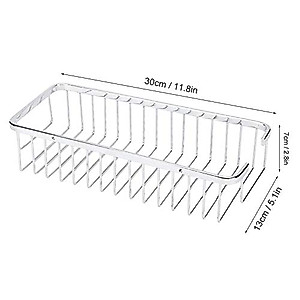 TOPINCN Bathroom Shelf Wall Mounted Stainless Steel Shower Caddy Shampoo Conditioner Holder Storage Basket Organizer Kitchen(#1)