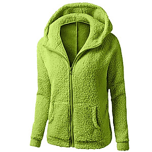 JMMSlmax Winter Fleece Jackets for Women Fuzzy Fleece Jacket Plus Size Sherpa Coats Fashion Fuzzy Warm Overcoat with Hood