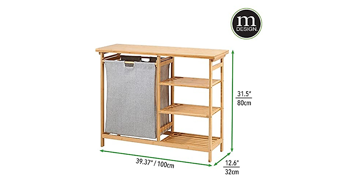 mDesign Bamboo Laundry Hamper - Stylish Storage Solution