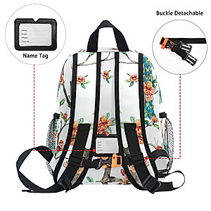 Tarity Peacock Kids Toddler Backpack for Girls School Bag Cute Travel Backpack Bookbag for Preschool Kindergarten