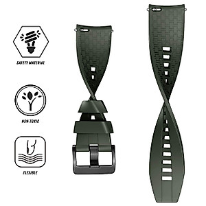 NotoCity for Samsung Galaxy Watch 46mm/ Galaxy Watch 3 45mm/ Huawei GT/Huawei GT 2(46mm) Watch Band, 22mm Silicone Straps Watch Band Accessory (army green)