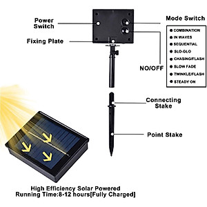 Juesi Christmas Outdoor Net Lights, Solar Mesh Lights Bush Lights Christmas Tree Netting Fairy Lights for Garden, Patio, Window, Fence, Bush, Easter Home Decoration, 8 Light Modes