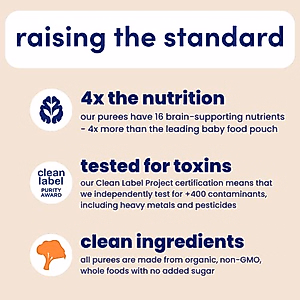 Cerebelly Organic Sweet Potato Pinto Bean & Chicken Bone Broth Puree | 6+ Months Baby Food Pouches | Non-GMO, Tested for Heavy Metals | Protein, Healthy Fats, 16 Nutrients | 4 Oz Pouch (6 Pack)