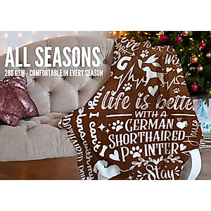 German Shorthaired Pointer Gifts, Dog Lover Throw Blanket, Soft Throw Blanket 50"x65", for Couch Sofa Bed Camping Travel Home Decor