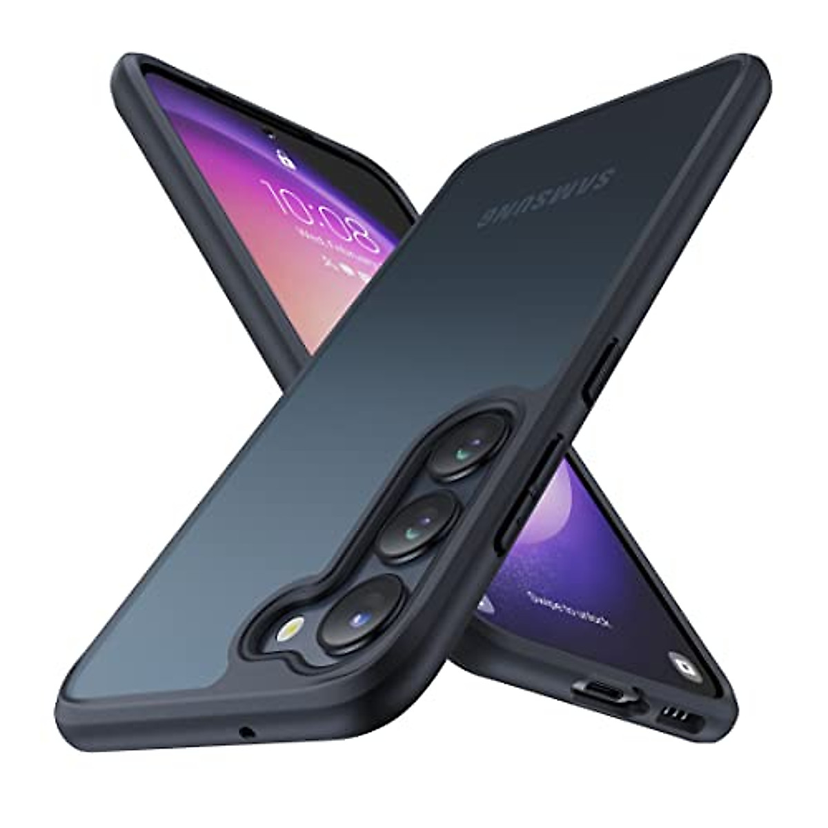 Simtect Shockproof for Samsung Galaxy S23 Case [Military Grade Drop Tested] [Ultimate Silky Touch] Translucent Matte Hard Back & Soft Edge Slim Protective Phone Case for Galaxy S23 5G 6.1"-Black