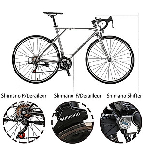 EUROBIKE XC560 Road Bike,54 cm Frame 700C Adult Street Bike,Lightweight Road Bicycle for Women,21 Speed Bikes for Men,Silver
