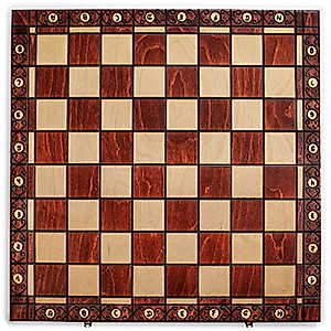 Husaria European International Wooden Chess Game Set - Ambassador - 21.7 Inches - Large-Size Chess Set with Handcrafted Chessmen and Felted Folding Board