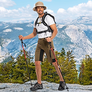 Ally Mens Mountain Bike Shorts 4D Padded Baggy Bicycle Cycling Biking Bike Shorts Lightweight Loose-fit (Khaki, Medium)