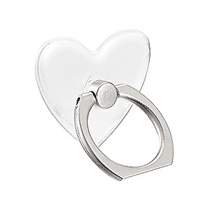 uxcell Transparent Phone Ring Holder, Clear Finger Grip Stand for Phone, Case, Tablet (Heart Shape)