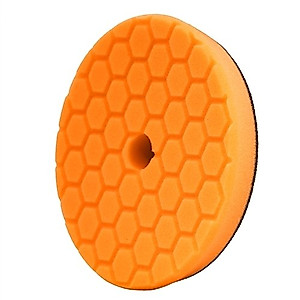 Chemical Guys BUFX112HEX6 Hex-Logic Quantum Medium-Heavy Cutting Pad, Orange (6.5 Inch Pad made for 6 Inch backing plates)