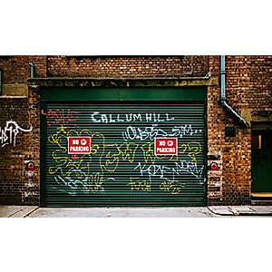 Ram-Pro NO PARKING Sign - 9" High x 12" Wide Red on White Reflective Plastic Signs for Driveway, Personal Parking Space (Pack of 4)