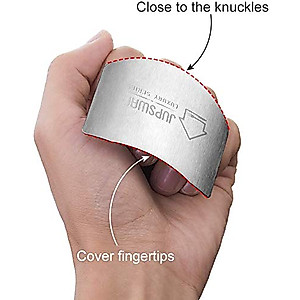 Jupswan Finger Guards for Cutting Stainless Steel Knife Cutting Protector Kitchen Tool Chef Knife Finger Guard for Food Chopping Cutting Avoid Hurting (3-Pack)