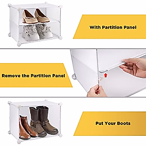 ASDET U&I Shoe Rack Organizer, 12 Tier Shoe Storage Cabinet 72 Pair Plastic Shoe Organizer 36 Grids Shoe Shelves for Closet Hallway Bedroom Entryway, White