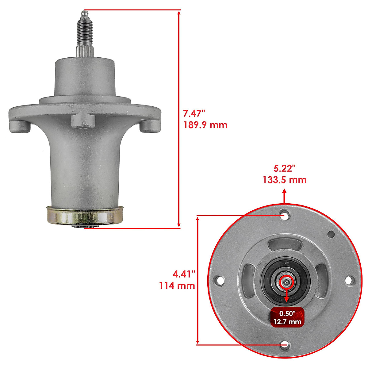 Caltric 2 Spindle Assembly Compatible with Husqvarna Mz48 Mz52 Mz5225 Mz6125 Mz6128 539112170