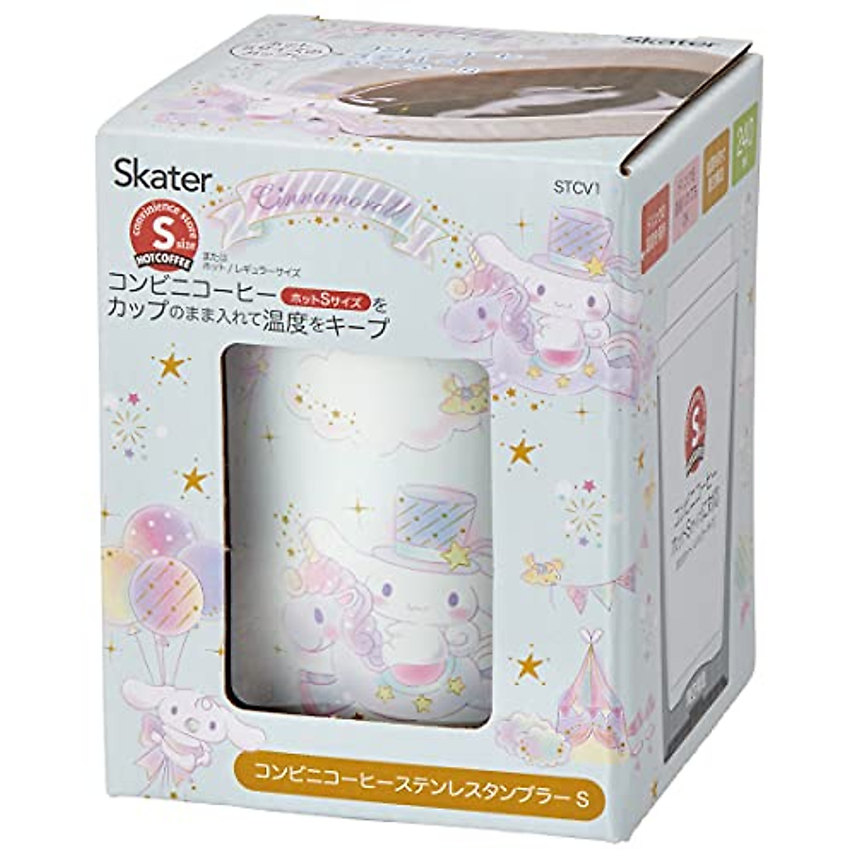 Skater STCV1-A Happiness Girl Sanrio Thermal Insulated Convenience Store Coffee, Stainless Steel Tumbler, 8.5 fl oz (240 ml), S