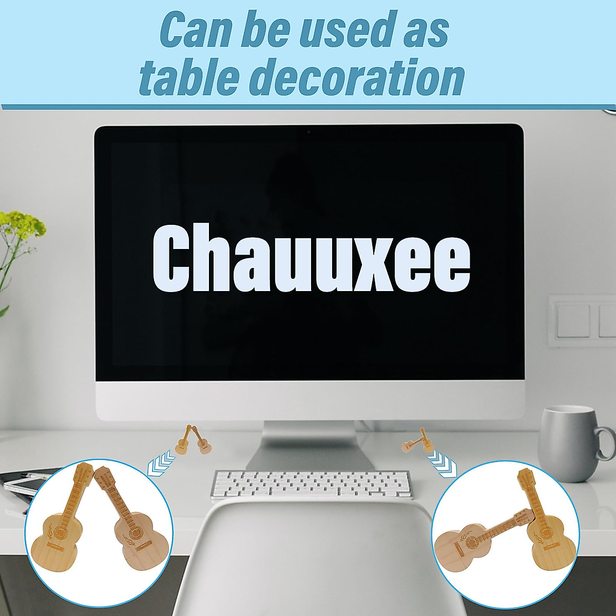 Chauuxee Guitar USB Flash Drive Thumb Drives Pendrive 2Pack Made of Maple and Bamboo for Students Business Gifts (2Pack 4GB)