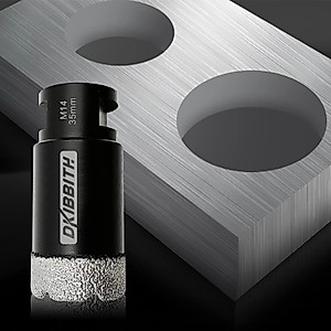 Dry Diamond Core Drill Bits 1-3/8 Inch (35mm) Tile Hole Saws for Porcelain Ceramic Tile Marble Brick Hole Saw with 5/8-11 Thread Plus 3/8 Inch Hex Shank Adapter