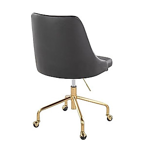 LumiSource Marche Office Chair, Home Office Chair with Wheels, Leather Desk Chair, Computer Chair, Home Office Desk Chair Comfy, Contemporary Desk Chair