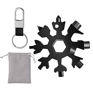 18 in 1 Snowflake Multi Tool, Stocking Stuffers for Men, Christmas Gifts for Dad Husband Boyfriend, Birthday Gift Ideas for Men, Stainless Steel Tool Wrench, Screwdriver Kit with Premium Keychain