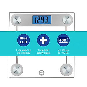 WW Scales by Conair Digital Glass Bathroom Scale, 400 Lbs. Capacity