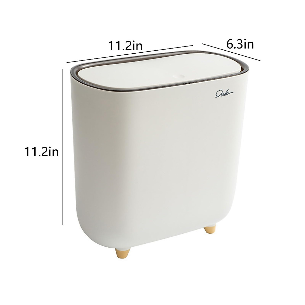 CENGNIAN 1.5 Gallon Bathroom Trash Can with Press-Top Lid, Adsorption Garbage Can with Lid, Smart Plastic Slim Wastebasket for Bathroom, Office, rv, Bedroom, Living Room