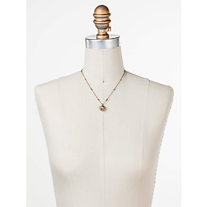 Sorrelli Essentials Cushion-Cut Solitaire Pendant Necklace, Antique Gold-Tone Finish, Vintage Rose