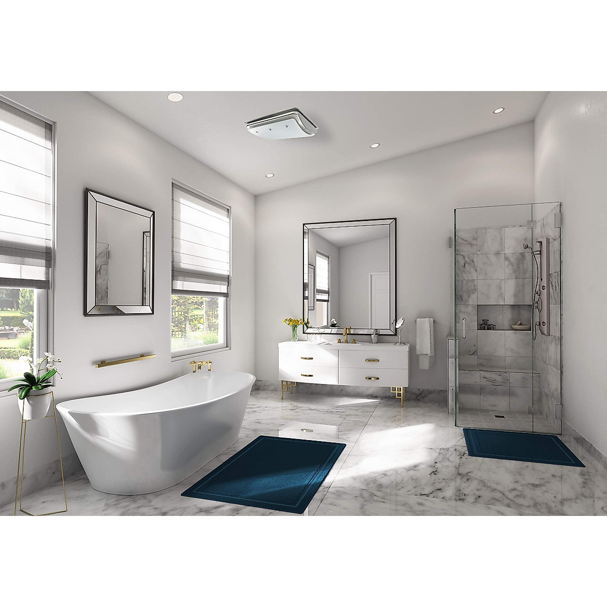 Hunter 90064z Ellipse Decorative Bathroom Ventilation Exhaust Fan with Light and Night-Light, Matte Opal Glass, Brushed Nickel Finish, 100 CFM, Medium