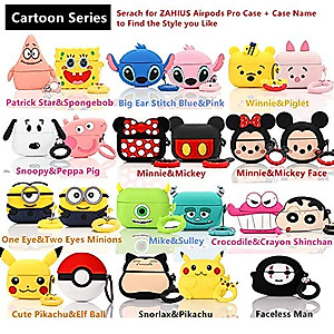 ZAHIUS Airpods Pro Silicone Case Funny Cute Cover Compatible for Apple Airpods Pro[3D Cartoon Pattern][Designed for Kids Girl and Boys][Fun]