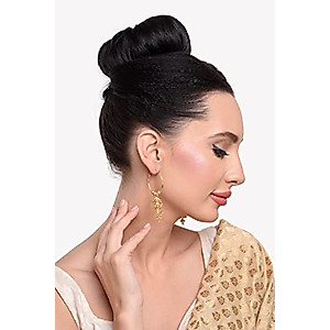 Efulgenz Indian Earrings for Women Indian Hoop Earrings Indian Jhumka Earrings Set Indian Jewelry Traditional Gold Tone Hoop Jhumka Jhumki Dangle Earrings Set for Women