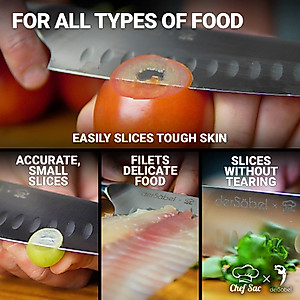 Chef Sac Santoku Knife 7 Inch | Best Chef Knife | 7In Chef Knife | Classic Santoku Chopping Knife | Vegetable Knife - Stainless Steel Kitchen 7 | Best Knife Chefs Foundry Knife | Santoku Knives