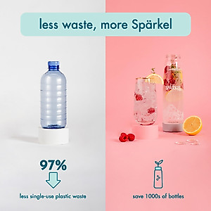 Spärkel Beverage System | Cherry Red Sparkling Water Maker | No CO2 Tank Needed | Carbonated Water Machine that Uses Fresh, Natural Ingredients | Soda Streaming Machine | 5 Unique Carbonation Levels