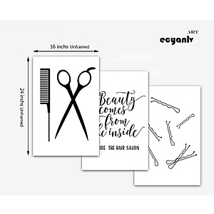 Hair Salon Wall Art Beauty Salon Pictures Wall Decor Fashion Canvas Art Beauty Shop Wall Art Modern Prints Vanity Wall Painting for Beauty Room Poster Makeup Wall Art Hairstylist Beautician /Unframed