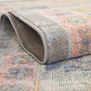 Unique Loom Whitney Collection Southwestern Geometric Area Rug (8' 0 x 10' 0 Rectangular, Powder Pink)