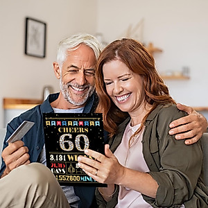 BGTCARDS 60th Birthday Card, 60th Birthday Gifts for Women Men, 60th Birthday Decorations for Him Her, Back in 1965 Birthday Card, Black Gold