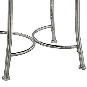 Hillsdale Furniture Glam Backless Diamond Band Vanity Stool, Chrome
