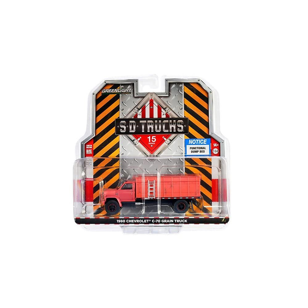 ModelToyCars 1980 Chevy C-70 Grain Truck (Weathered), Red - Greenlight 45150A - 1/64 Scale Diecast Car