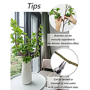 Heleze Artificial Greenery Stems Faux Branches with Leaves for Vase Fake Plants for Home Decor Indoor 26.3 Inch 3 PCS