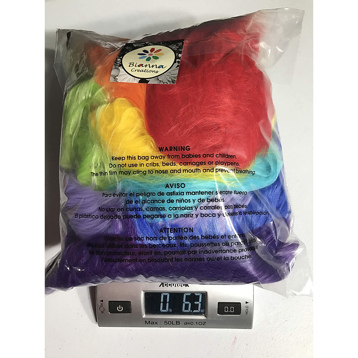 Bianna Creations 6oz Mixed Random Colors Craft Faux Fur Scrap Bag, Remnant Pieces Scrappy Artificial Fake for DIY Crafting Project, Gnome Beard Material, Small Pieces