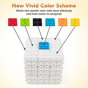 D-FantiX Building Brick Blocks 3x3x3 Speed Cube Toy, Build-On Brick 3D Magic Cube, Handheld Brain Teaser Puzzles Gift Ideas, Puzzle Building Cube Game for Kids Adults (Included Brick Separator)