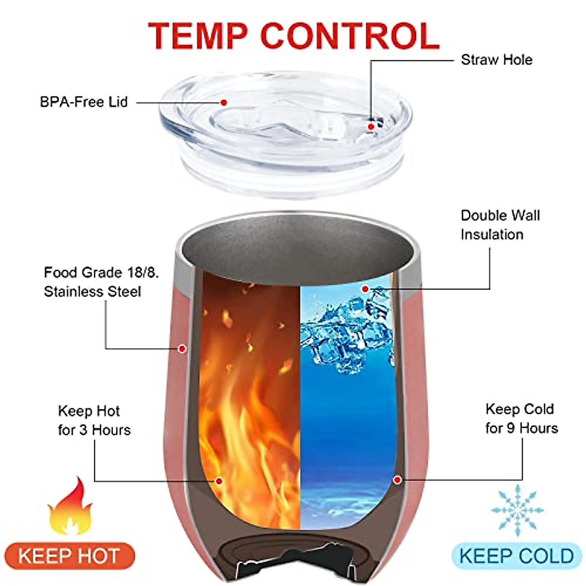 GINGPROUS Retirement Gifts For Women, Quitter I Mean Happy Retirement, Retirement Gifts for Coworker Colleague Office BFF, 12oz Insulated Stainless Steel Wine Tumbler with Lid and Straw, Rose Gold