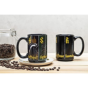 Zak Designs Harry Potter Ceramic Color Changing Mug and Plate Set for Coffee, Tea, Breakfast or Dessert with Unique Heat Reactive Artwork (2-Piece, Non BPA, Hogwarts)