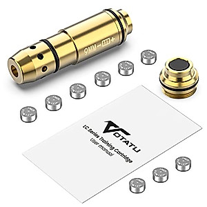Votatu LC-9 9mm Laser Training Cartridge with Built in Snap Cap for Dry Fire Training Practice, Extra Rubber Back Cap Included