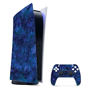 MightySkins Gaming Skin for PS5 / Playstation 5 Digital Edition Bundle - Blue Ice | Protective Viny wrap | Easy to Apply and Change Style | Made in The USA