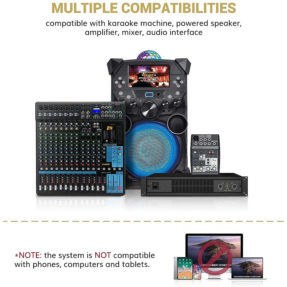 TONOR Wireless Microphone, UHF Metal Cordless Handheld Mic System with Rechargeable Receiver, for Karaoke, Singing, Party, Wedding, DJ, Speech, 200ft (TW620), Grey